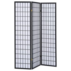 carrie 3-panel folding screen, black and white