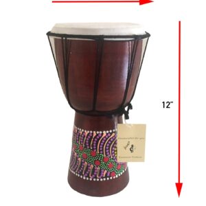 Djembe Drum Bongo Congo African Wood Drum - MED SIZE- 12" High - Professional Sound - NOT MADE IN CHINA