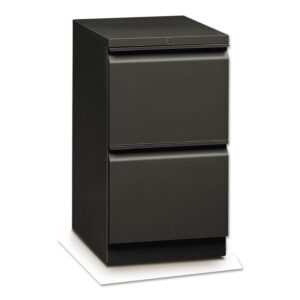 hon flagship mobile file/file pedestal with full radius pull, 19.87-inch, charcoal