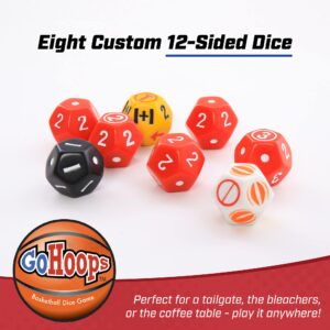 Zobmondo!! GoHoops Basketball Dice Game | for Basketball Fans, Families and Kids | Play at Home or for Travel