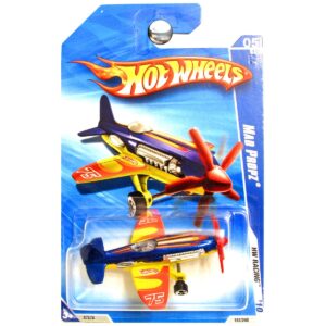 hot wheels 2010 hw racing mad propz airplane plane blue yellow and red