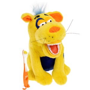 starsmilez kids toothbrush buddy lil ollie mutt plush dental education tool and toy teach kids oral care 10” tall