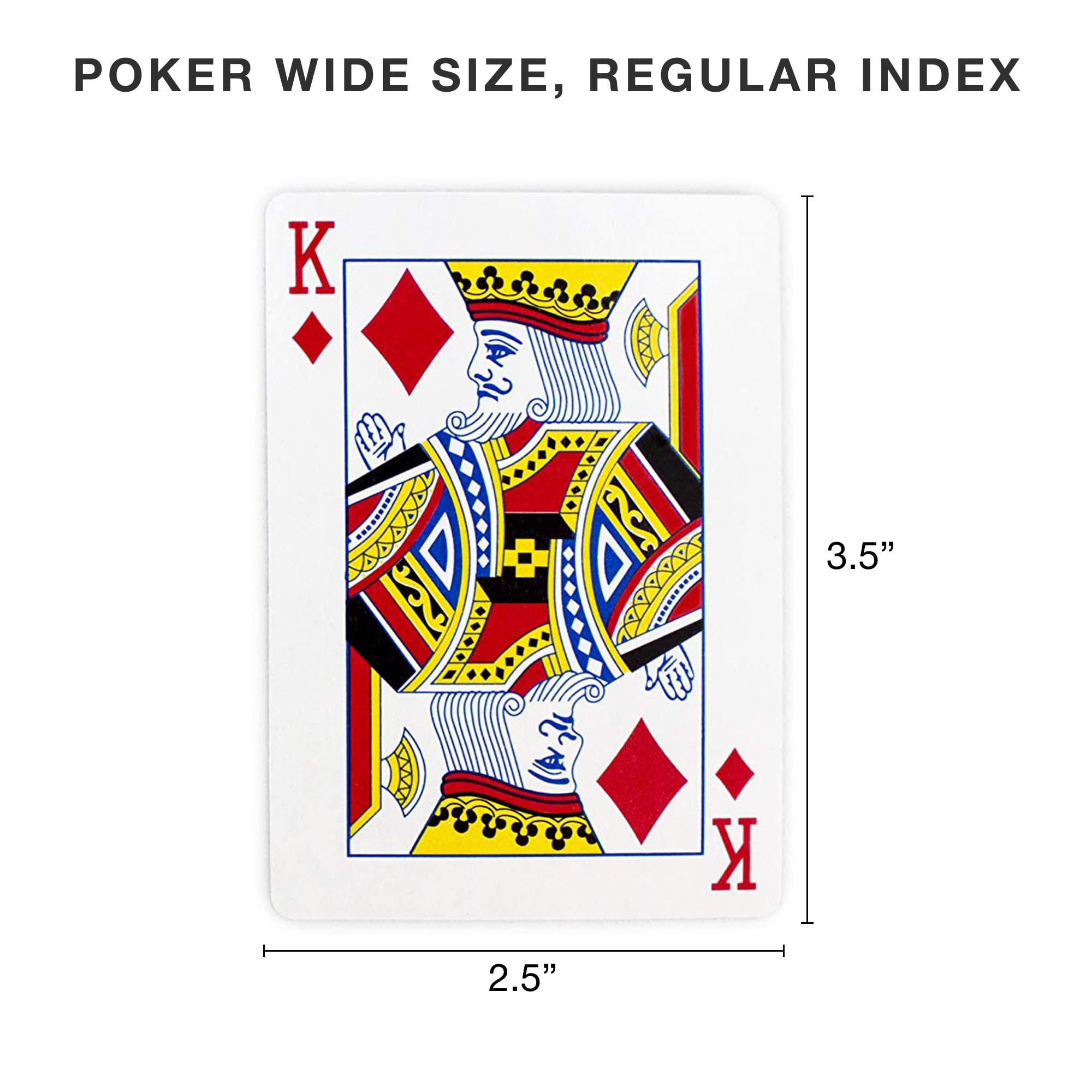 Brybelly 12 Decks of Playing Cards|Poker Wide Size (6 Red/6 Blue)|Plastic Coated Cards for Poker, Blackjack| Regular Index