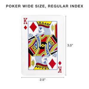 Brybelly 12 Decks of Playing Cards|Poker Wide Size (6 Red/6 Blue)|Plastic Coated Cards for Poker, Blackjack| Regular Index