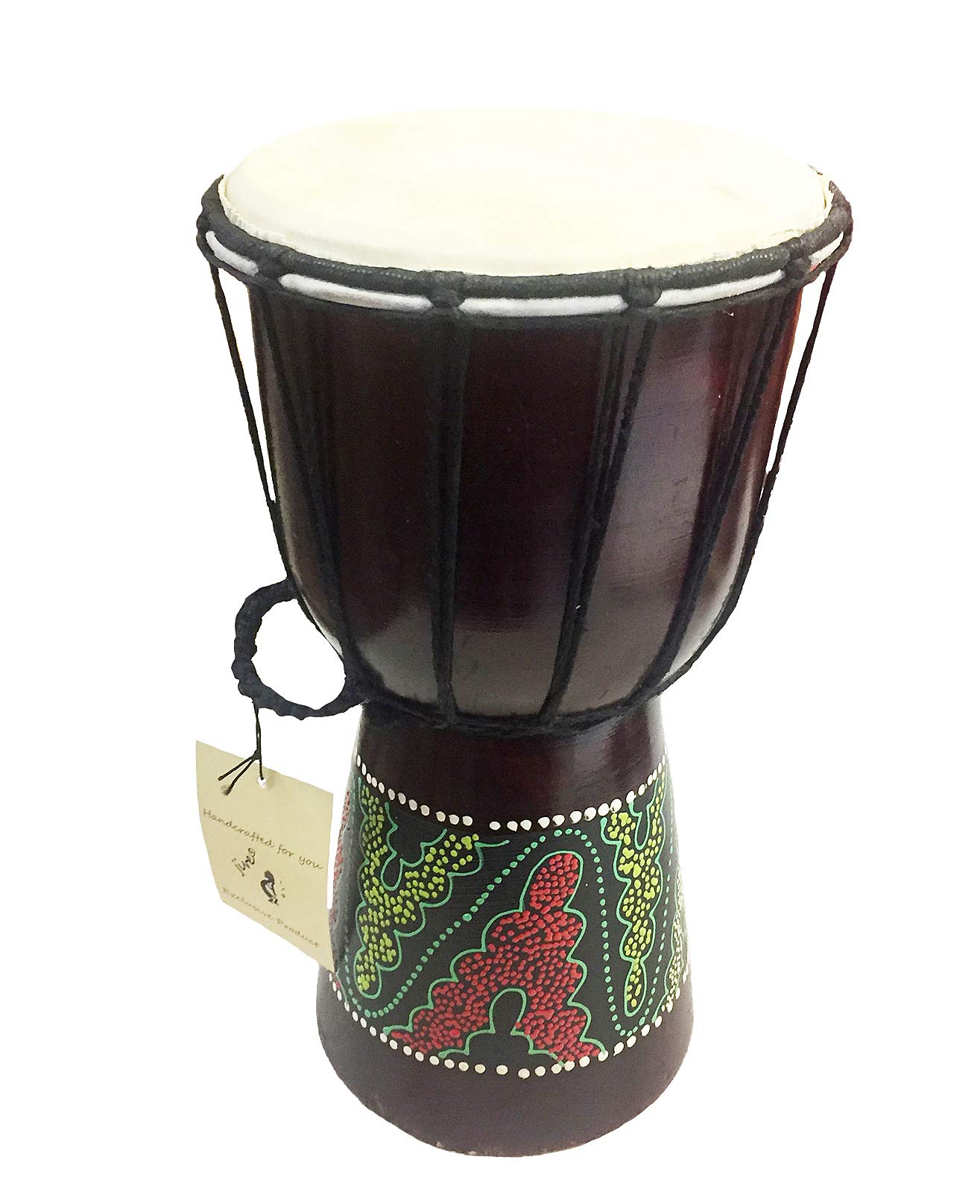 Djembe Drum Bongo Congo African Wood Drum - MED SIZE- 12" High - Professional Sound - NOT MADE IN CHINA