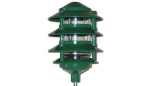 greenfield made in usa weatherproof path light - green, four tier