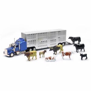 new ray 1:43 livestock playset, blue