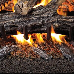 ProCom WAN18N-2 Natural Gas Vented Fireplace Logs Set with Match Light, 45000 BTU, Heats up to 1650 Sq. Ft, Realistic Painted, 18 Inches