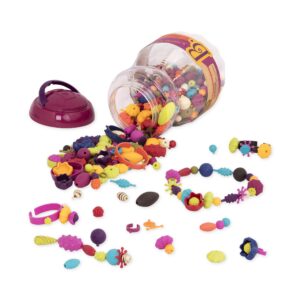 b. toys – pop arty! 500 pcs- jewlery making kit- creative pop snap bead set for kids –diy craft jewelry making kit –necklaces, rings, bracelets – 4 years +