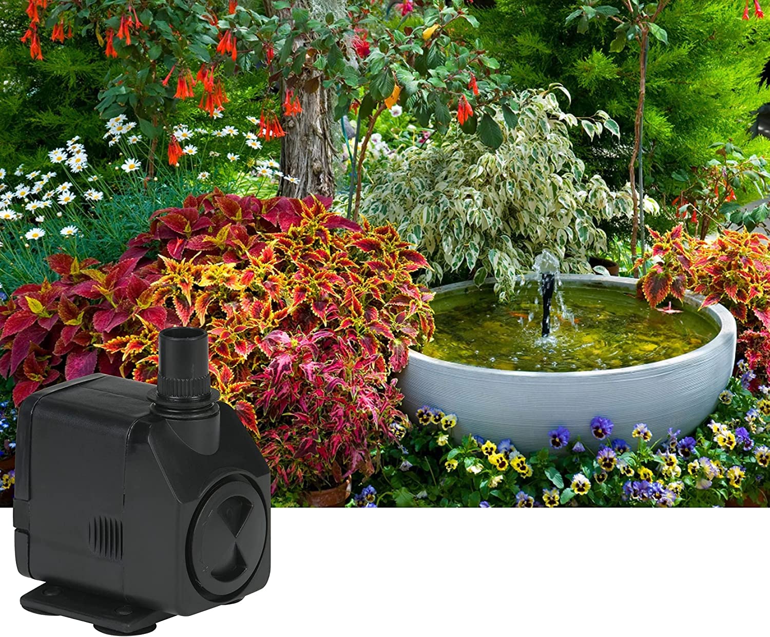 Little Giant PES-290-PW 115-Volt, 300 GPH Magnetic Drive Fountain/Pond Pump with 6-Ft. Cord, Black, 566717