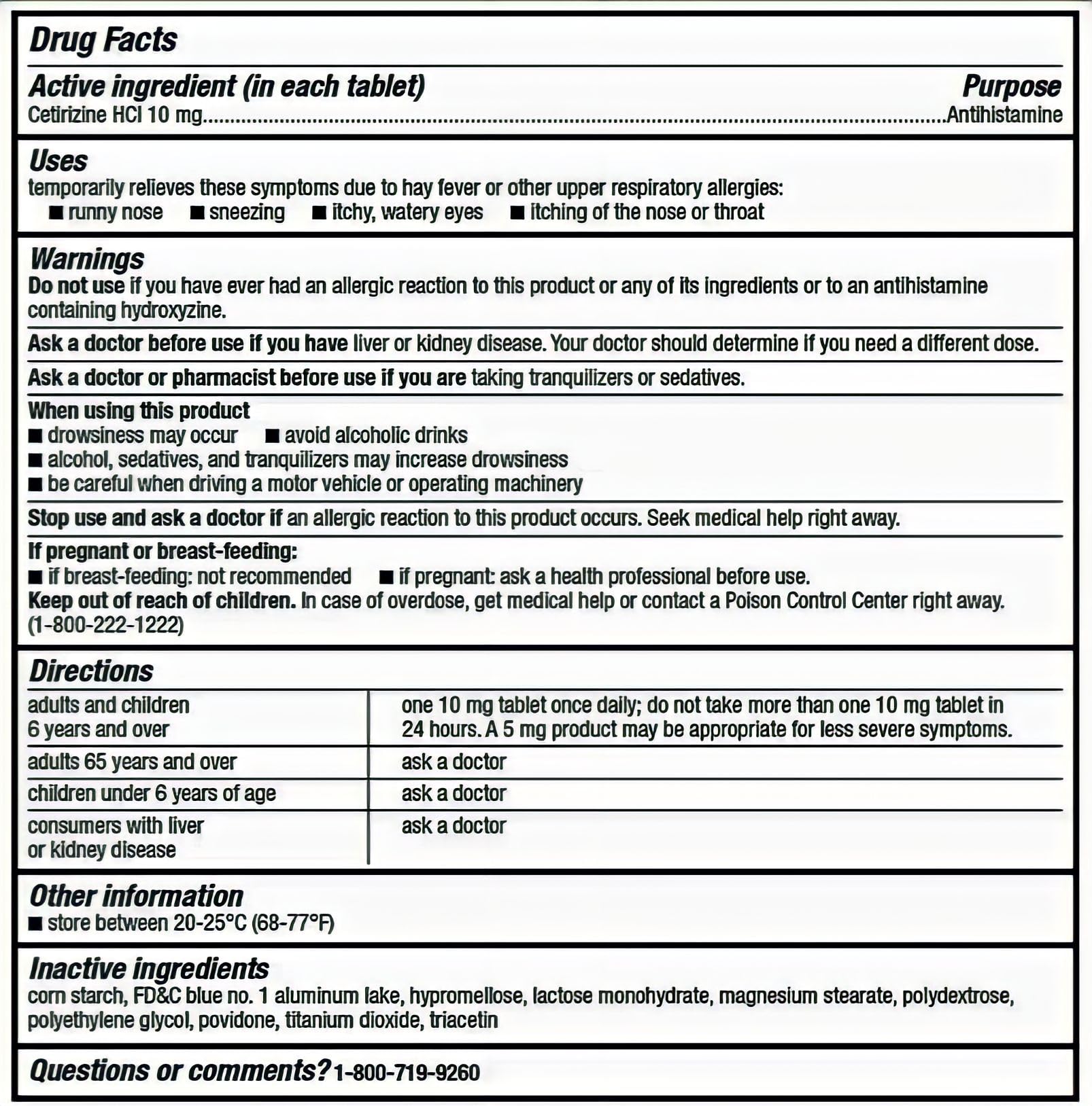 berkley jensen 24 Hour Allergy Relief (365-Count), 10 mg Cetirizine Hydrochloride Antihistamine - Fast Allergy Medicine for Indoor & Outdoor Allergies, Easy-Swallow Tablets, Compare to Zyrtec