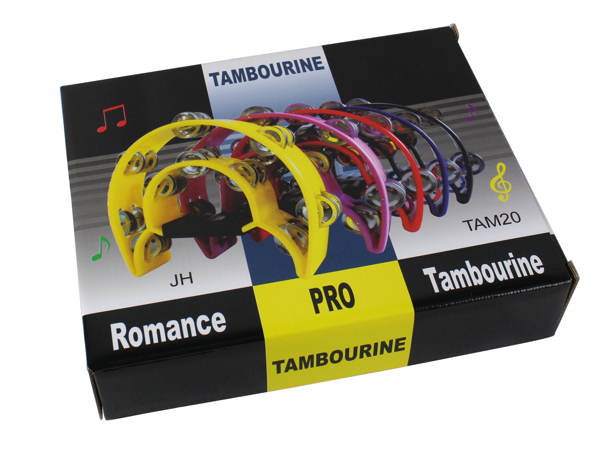 YMC TAM20-BK Pro Tambourine Double Row Cutaway, Black