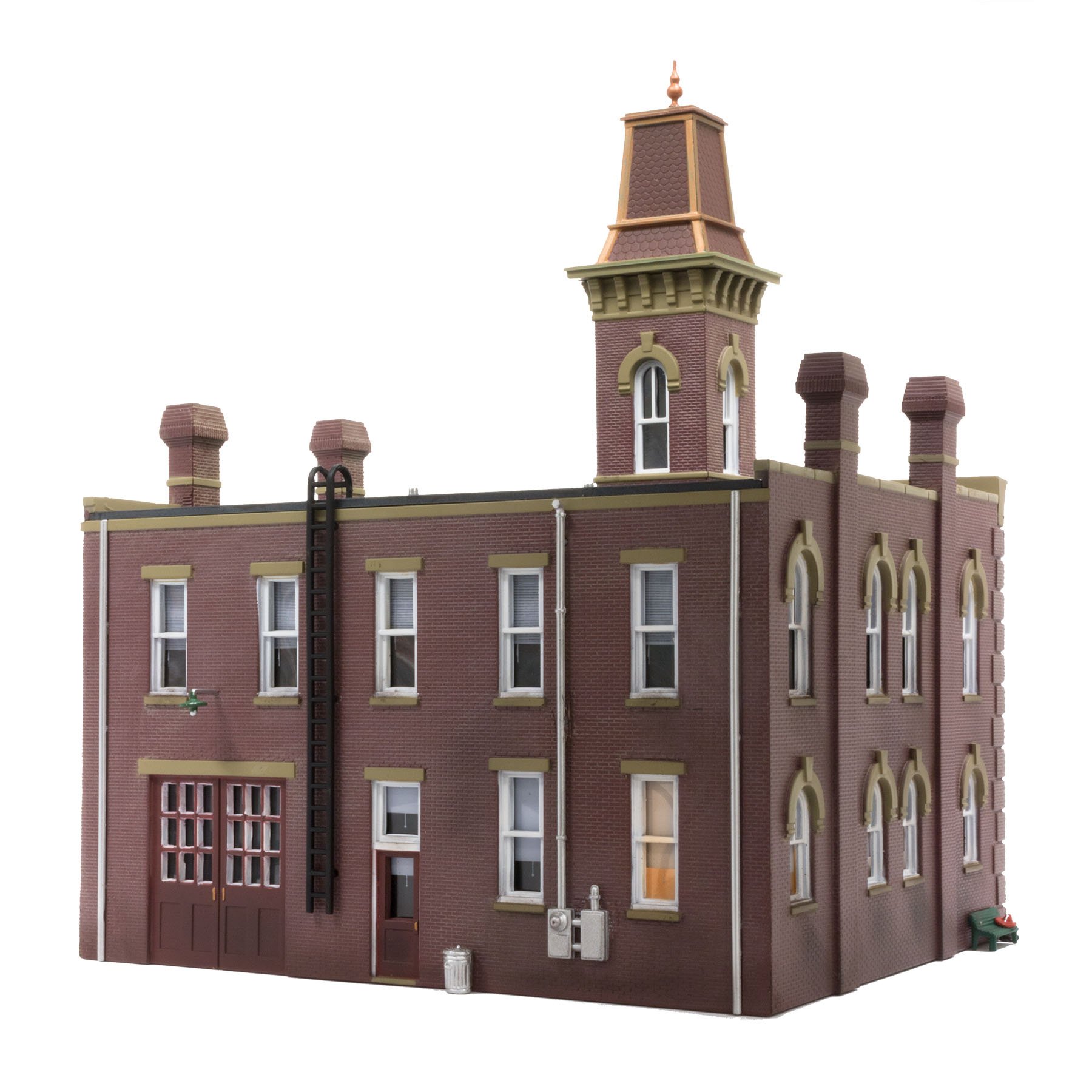 Built-N-Ready 2-Story Firehouse Building HO Woodland Scenics