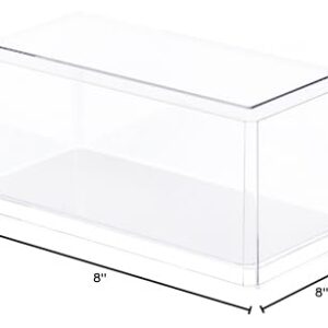 Pioneer Plastics 084CD Clear Plastic Display Case for 1:32 Scale Cars (Mirrored), 8" W x 3.75" D x 3.5" H (Mailer Box)