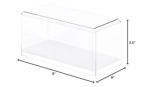 Pioneer Plastics 084CD Clear Plastic Display Case for 1:32 Scale Cars (Mirrored), 8" W x 3.75" D x 3.5" H (Mailer Box)