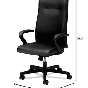 Hon Executive High-Back Chair, 27 by 38 by 47-1/2-Inch, Black Leather