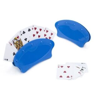 Brybelly Set of 2 Hands-Free Playing Card Holders with Tabletop Stand | Holds Up to 15 Poker Cards | for Kids, Little Hands & Arthritis