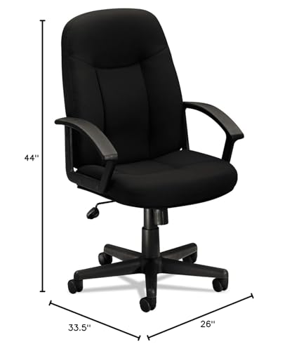 HON VL601VA10 VL601 Series Executive High-Back Swivel/Tilt Chair, Black Fabric & Frame