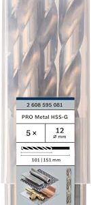 Bosch 2608595081 Metal Drill Bit Hss-G 12mmx3.98inx5.94In 5 Pcs