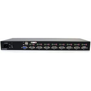 StarTech.com 8 Port VGA KVM Switch - 1U Rack Mount - USB VGA KVM Switch with Audio - 1920 x 1440, TAA @60hz - KVM Video Switch (SV831DUSBAU)