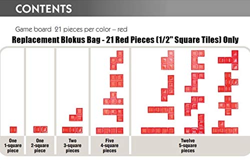 BLOKUS Game Replacement Parts ~ 21 RED PIECES