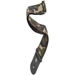 d'addario guitar strap, camouflage, leather, adjustable from 35' to 59.5', one size, 50g04