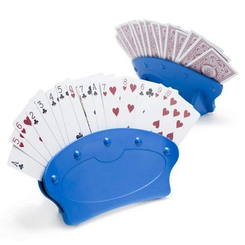 Brybelly Set of 2 Hands-Free Playing Card Holders with Tabletop Stand | Holds Up to 15 Poker Cards | for Kids, Little Hands & Arthritis