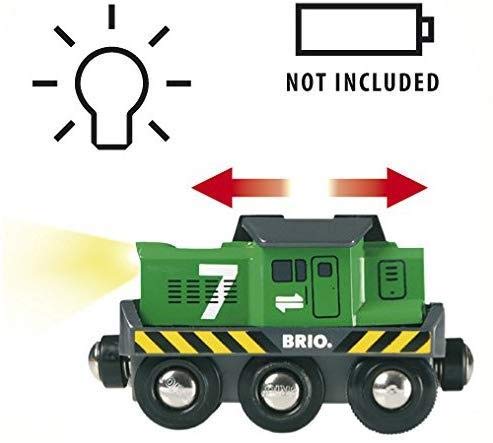 BRIO World 33214 - Freight Battery Engine - Engaging Wooden Toy Train Set for Kids Age 3 and Up | Battery Powered | Interactive Play | Ideal