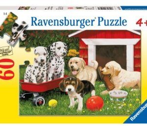 Ravensburger Puppy Party | 60-Piece Jigsaw Puzzle for Kids | Unique, Pieces | Enhances Concentration and Creativity | Ideal Gift for Birthdays and Holidays