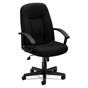 hon vl601va10 vl601 series executive high-back swivel/tilt chair, black fabric & frame