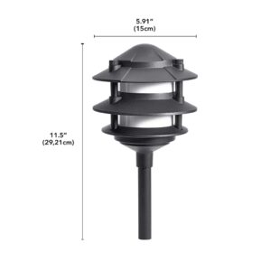 Paradise Laurentide Low Voltage 11W/12V 3 Tier Walklight, Path Light, GL22764, Black