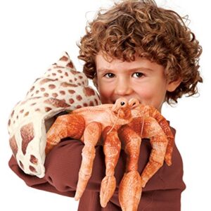 Folkmanis Hermit Crab Hand Puppet, Orange; Cream; Brown, 1 EA