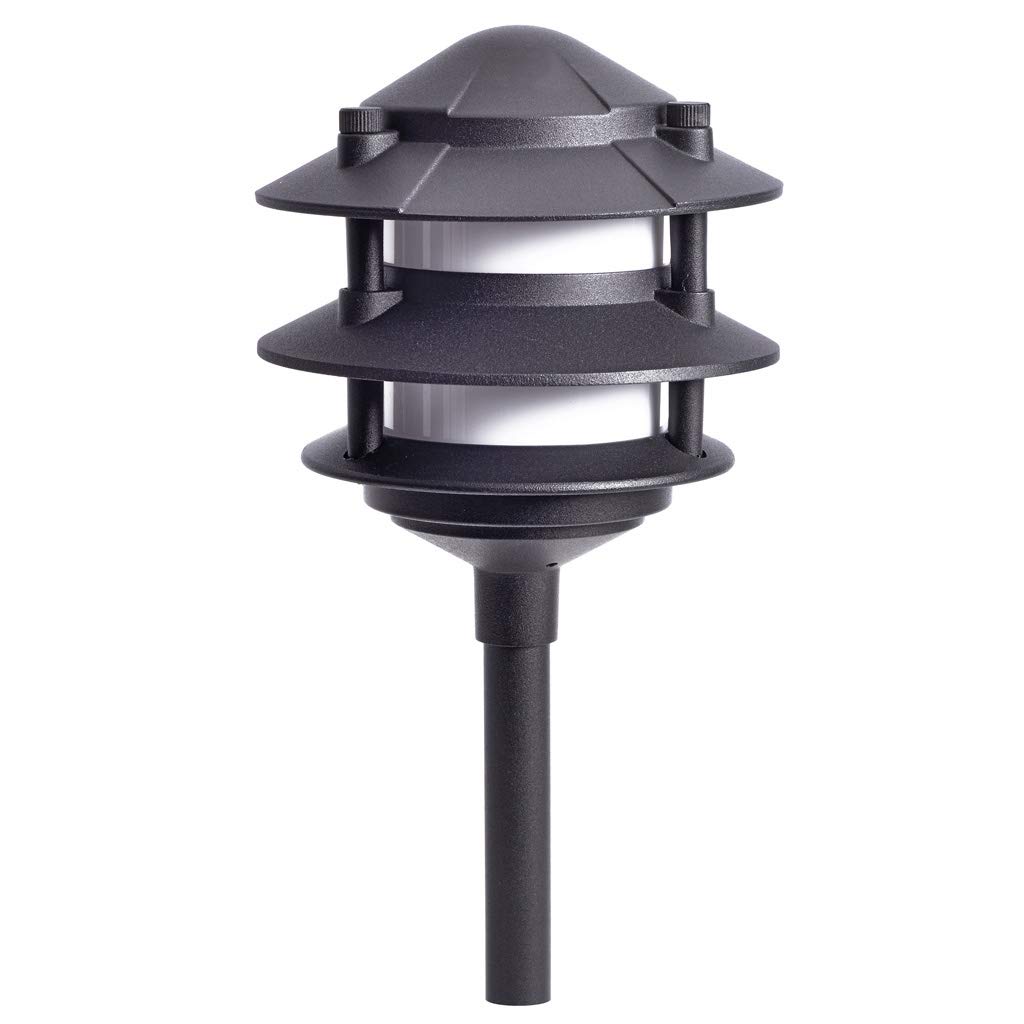 Paradise Laurentide Low Voltage 11W/12V 3 Tier Walklight, Path Light, GL22764, Black