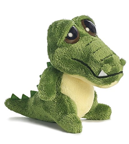 Aurora World Dreamy Eyes Plush Green Gator with Bubble Sound - 17104, 5 inches