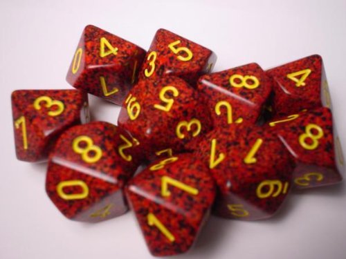 Chessex Dice Sets: Mercury Speckled - Ten Sided Die d10 Set (10)