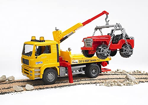 Bruder 02750 Man TGA Tow Truck with Cross Country Vehicle