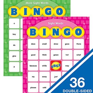 Carson Dellosa Sight Words Bingo Games—Learning Tools for Kindergarten and First Grade Reading Skills, Double-Sided Language, Vocabulary Building Game Cards