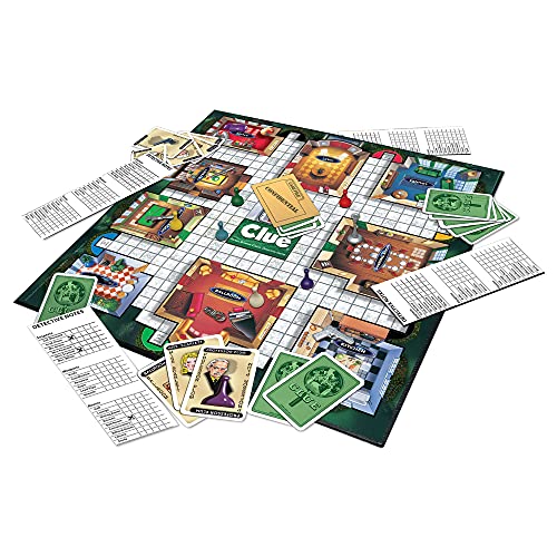 Winning Moves Games Clue Classic with 1949 Card Artwork & Suspects USA, Original Whodunnit Murder Mystery Game with Metal Weapons for 3to 6 Players, Ages 8 and up