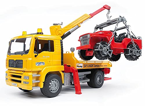 Bruder 02750 Man TGA Tow Truck with Cross Country Vehicle