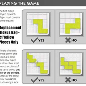 BLOKUS Game Replacement Parts ~ 21 YELLOW PIECES