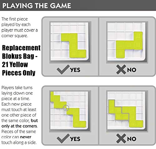 BLOKUS Game Replacement Parts ~ 21 YELLOW PIECES