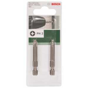 Bosch 2609255920 49mm Philips Screwdriver Bit PH2 (2 Pieces)