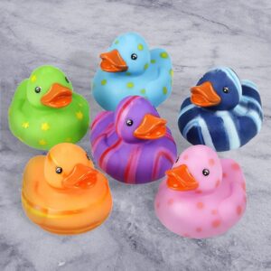 Rhode Island Novelty 2Inch Multi-Color/Pattern Rubber Duckies, One Dozen