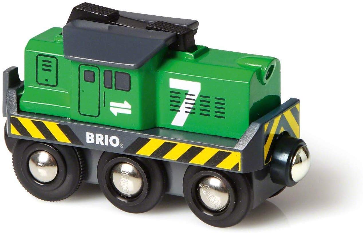 BRIO World 33214 - Freight Battery Engine - Engaging Wooden Toy Train Set for Kids Age 3 and Up | Battery Powered | Interactive Play | Ideal