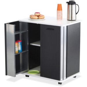 safco products 8963bl refreshment hospitality cart, black