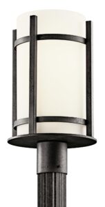 kichler 49123avi camden outdoor post mount 1-light, anvil iron