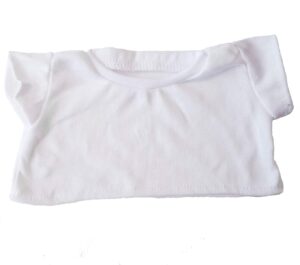 white basic tee shirt teddy bear clothes fit 14" - 18" build-a-bear, vermont teddy bears, and make your own stuffed animals