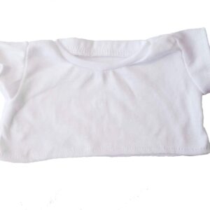 White Basic Tee Shirt Teddy Bear Clothes Fit 14" - 18" Build-a-bear, Vermont Teddy Bears, and Make Your Own Stuffed Animals