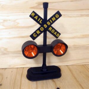 hayes 15887 railroad train / track crossing sign with flashing lights and sounds