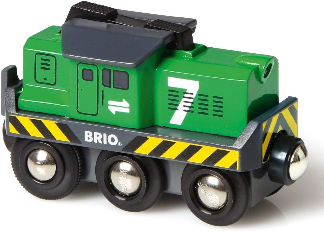 BRIO World 33214 - Freight Battery Engine - Engaging Wooden Toy Train Set for Kids Age 3 and Up | Battery Powered | Interactive Play | Ideal